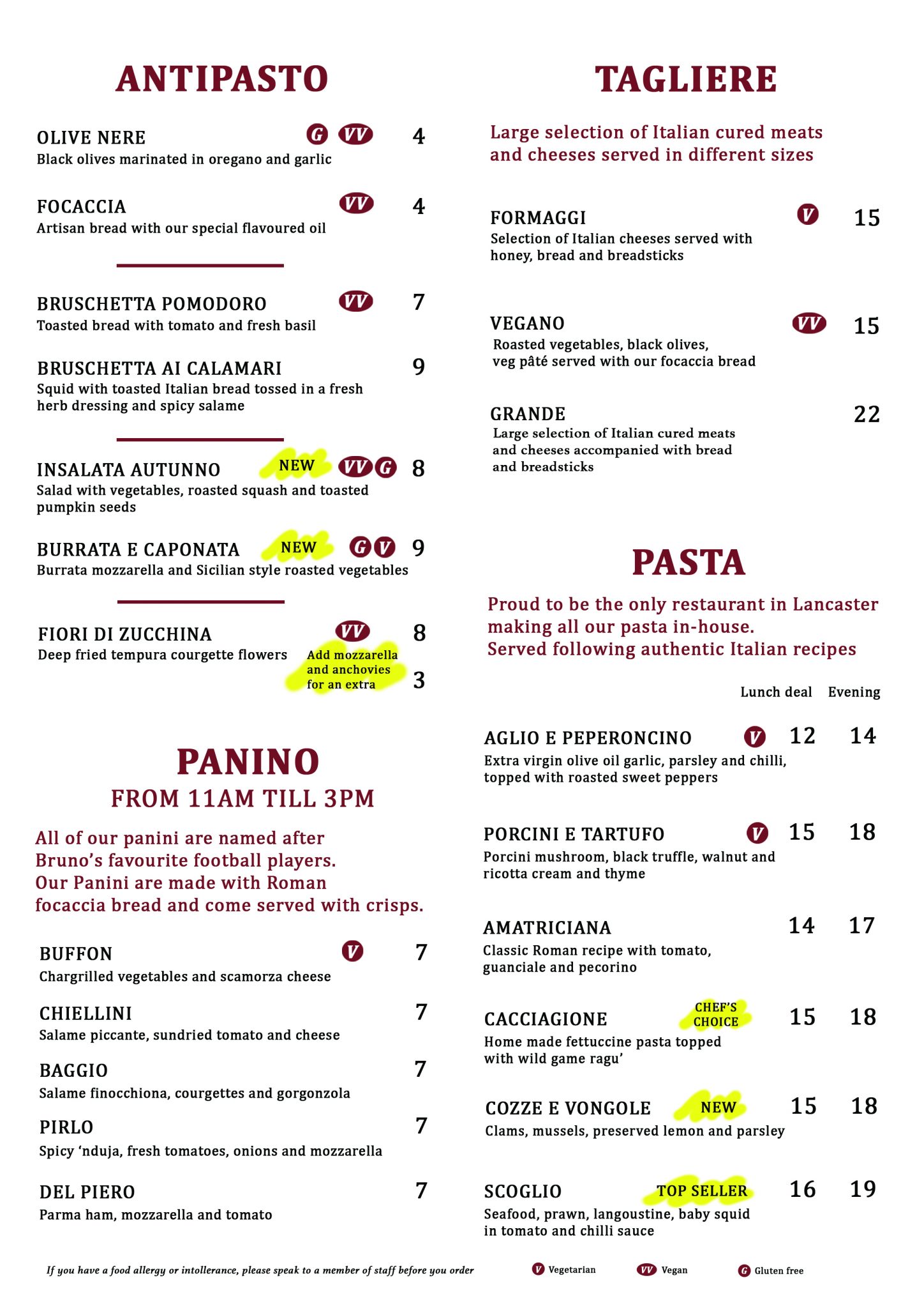 RISTORANTE ITALIANO - Buccellis