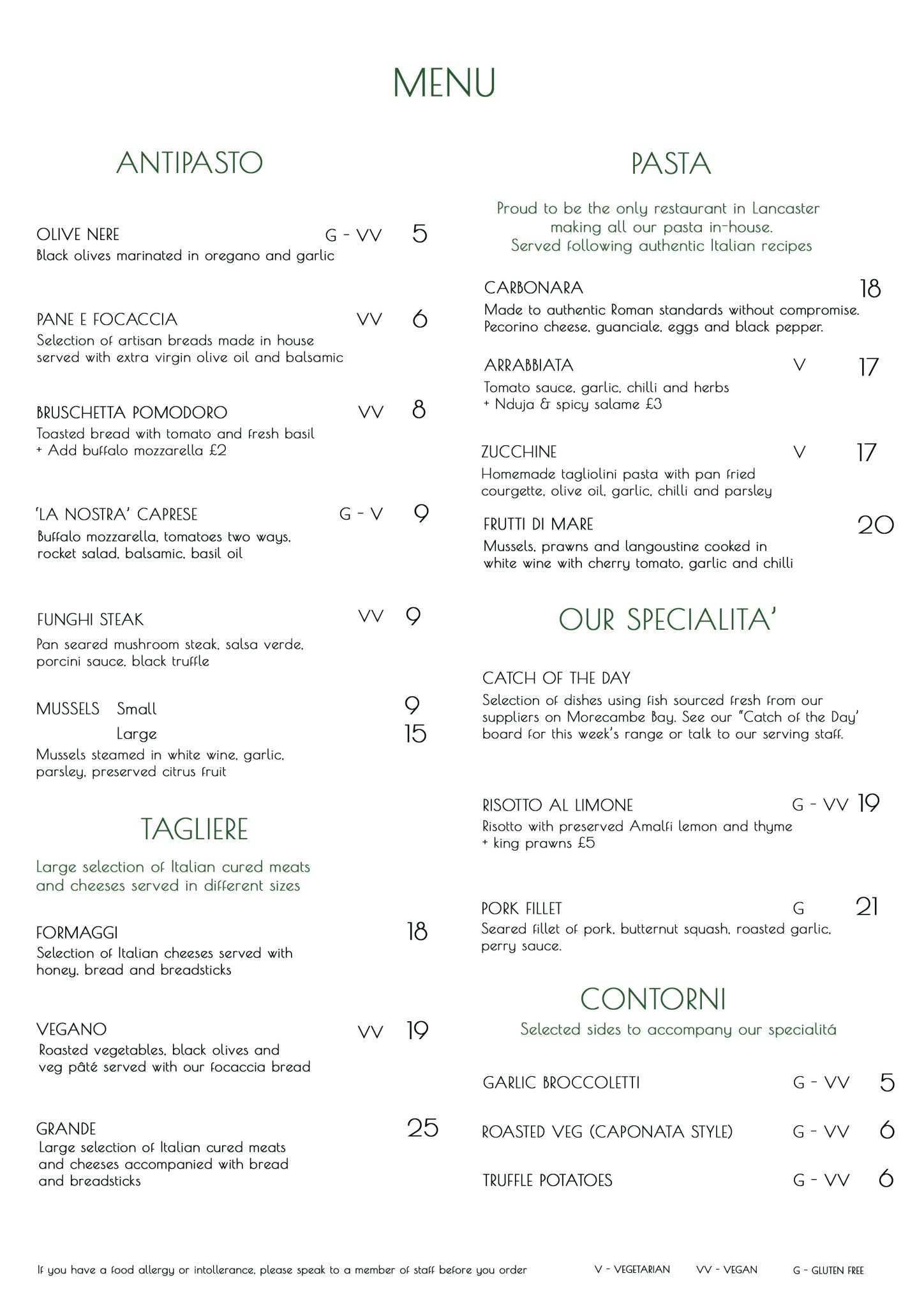 RISTORANTE ITALIANO - Buccellis